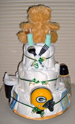 Green Bay Packers Baby 3 Tier Diaper Cake